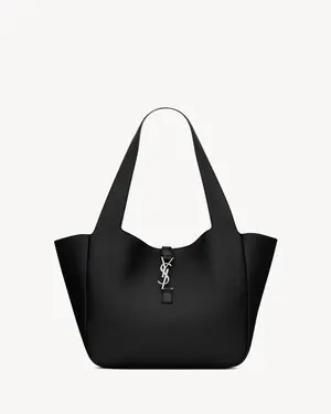 Saint Laurent Le 5 À 7 Bea Tote Bag In Grained Leather - Black