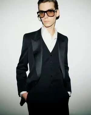 Saint Laurent Single-breasted Tuxedo Jacket In Grain De Poudre