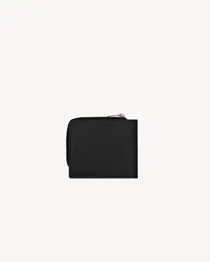 Saint Laurent East/west Zip-around Wallet In Grain De Poudre Leather