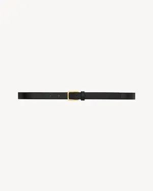 Saint Laurent Minimal Belt In Smooth Leather - Black