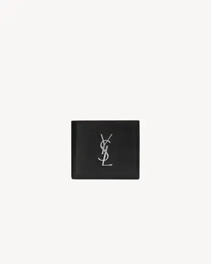 Saint Laurent Cassandre East/west Wallet In Smooth Leather - Black