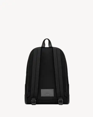 Saint Laurent City Backpack In Nylon Canvas And Leather