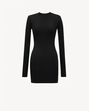 Saint Laurent Long-sleeve Knit Mini Dress - Noir