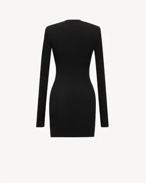 Saint Laurent Long-sleeve Knit Mini Dress - Noir