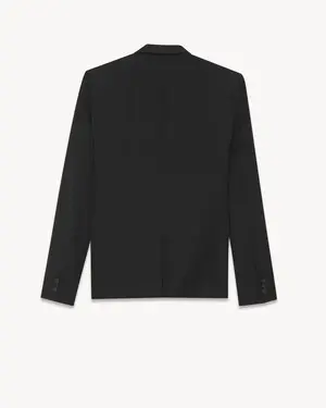 Saint Laurent Single-breasted Tuxedo Jacket In Grain De Poudre