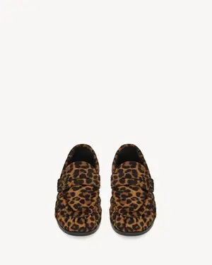 Saint Laurent Le Loafer Supple Pony Hair Leather Loafers - Leopard