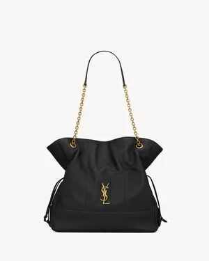 Saint Laurent Jamie Shopping Bag In Lambskin - Black
