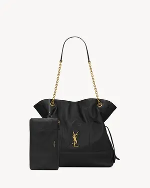 Saint Laurent Jamie Shopping Bag In Lambskin - Black