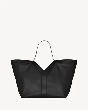 Saint Laurent Y Tote In Leather - Black