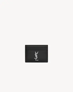 Saint Laurent Cassandre Card Case In Smooth Leather - Black