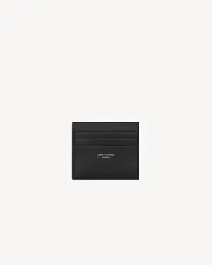 Saint Laurent Paris Reversible Card Case In Smooth Leather - Black