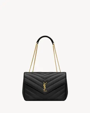 Saint Laurent Loulou Large Bag In Matelassé Lambskin - Black
