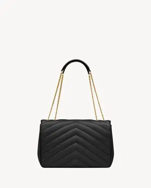 Saint Laurent Loulou Large Bag In Matelassé Lambskin - Black