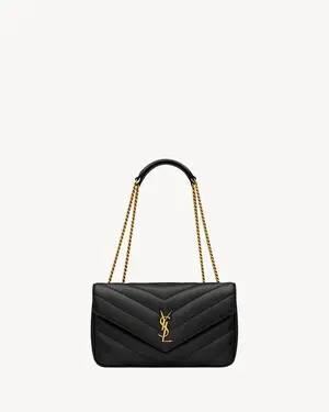 Saint Laurent Loulou Medium Matelassé Lambskin Bag - Black