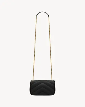 Saint Laurent Loulou Mini Lambskin Bag - Black