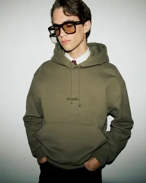Saint Laurent Fleece Hoodie - Kaki