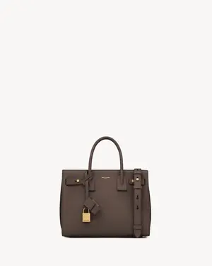 Saint Laurent Sac De Jour In Supple Grained Leather - Arabica