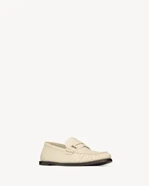 Saint Laurent Lauriat Loafers In Smooth Leather - White