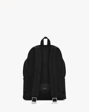 Saint Laurent City Backpack In Canvas, Nylon And Leather - Black