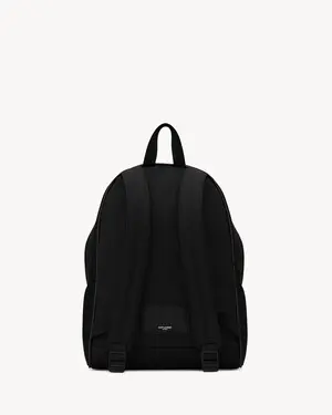 Saint Laurent City Backpack In Econyl, Smooth Leather And Nylon - Black