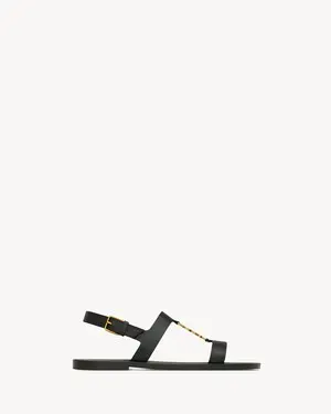 Saint Laurent Cassandre Sandals In Smooth Leather