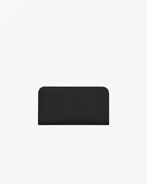 Saint Laurent Paris Zip Around Wallet In Grain De Poudre Embossed Leather