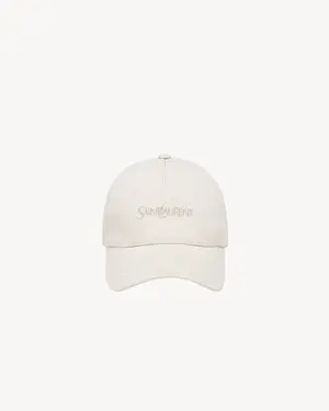 Saint Laurent Corduroy Baseball Cap - Ivory