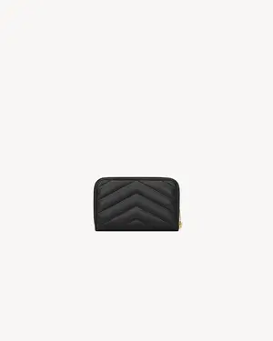 Saint Laurent Cassandre Matelassé Coin Card Wallet In Lambskin