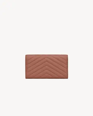 Saint Laurent Cassandre Large Wallet In Lambskin - Barely Pink