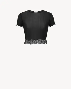 Saint Laurent Lace T-shirts For Women