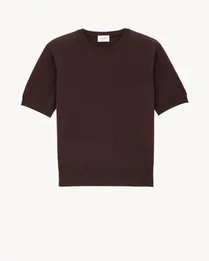 Saint Laurent Wool T-shirt Sweater - Marron
