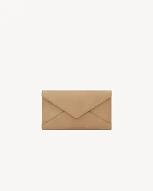 Saint Laurent Letter Large Wallet In Leather - Natural Tan