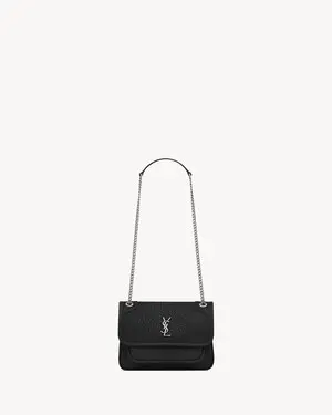 Saint Laurent Niki Mini Bag In Grained Lambskin - Black