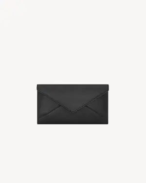 Saint Laurent Letter Large Wallet In Leather - Black
