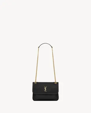 Saint Laurent Niki Mini In Grained Lambskin - Black