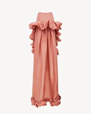 Saint Laurent Bubble Cascade Skirt In Silk Gazar