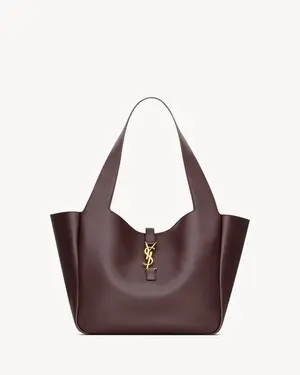 Saint Laurent Le 5 À 7 Bea Grained Leather Tote - Raisin