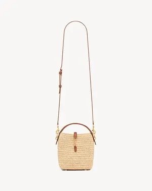 Saint Laurent Le 37 Mini Raffia Bucket Bag