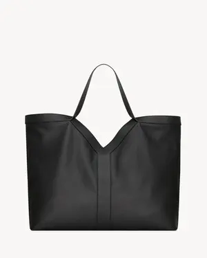 Saint Laurent Y Maxi Tote In Leather - Black