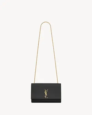 Saint Laurent Kate Medium Bag In Grain De Poudre Embossed Leather - Black