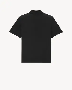 Saint Laurent Cassandre Polo In Wool - Black