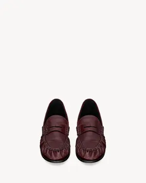 Saint Laurent Le Loafer Supple In Eel - Deep Bordeaux