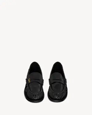 Saint Laurent Le Loafer Supple In Eel - Black
