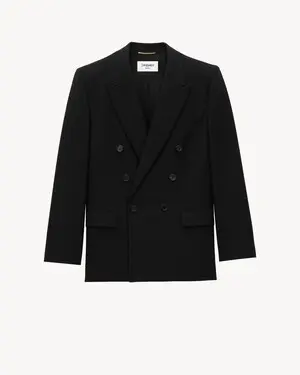Saint Laurent Wool Gabardine Double-breasted Jacket