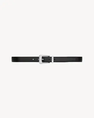 Saint Laurent Folk Belt In Smooth Leather - Black