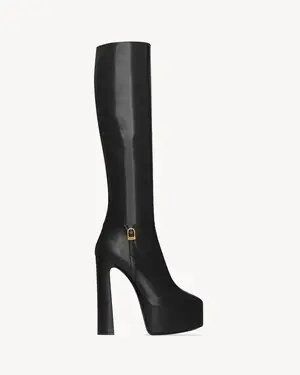Saint Laurent Nico Platform Boots In Smooth Leather