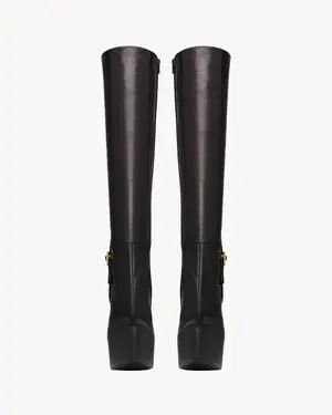 Saint Laurent Nico Platform Boots In Smooth Leather