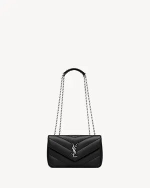 Saint Laurent Loulou Small In Matelassé Lambskin - Black