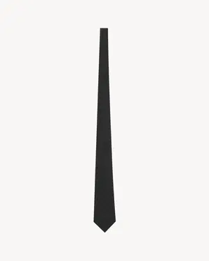 Saint Laurent Striped Silk Jacquard Tie - Black