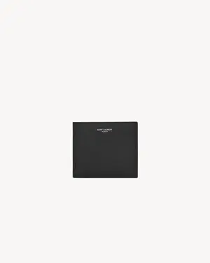 Saint Laurent Paris East/west Wallet In Grain De Poudre Leather - Black